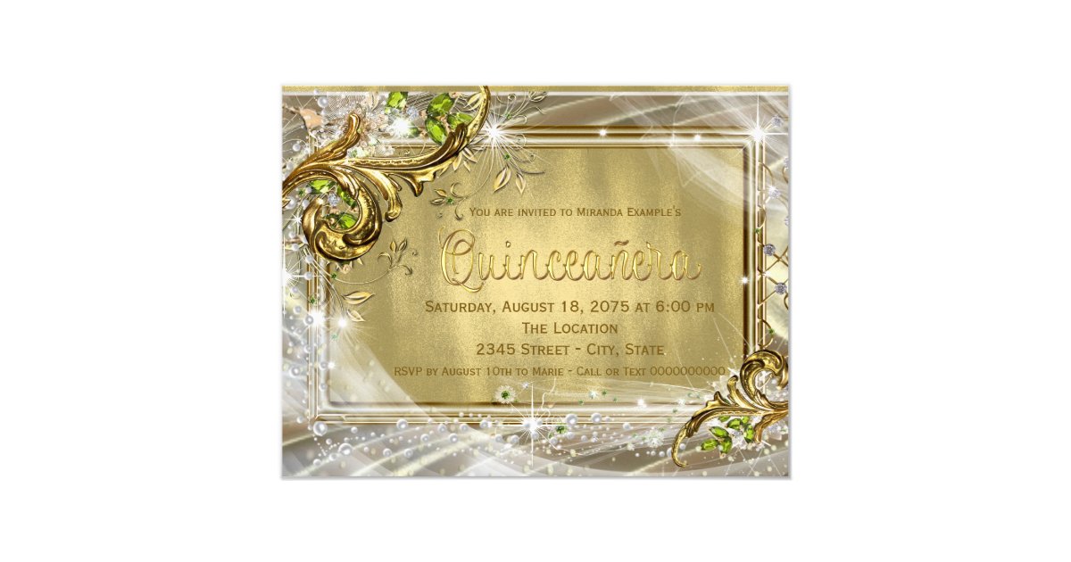 Gold Foil Quinceañera Invitation | Zazzle.com