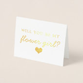Gold Foil Script Will You Be Flower Girl Card | Zazzle