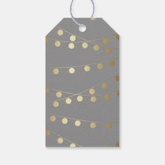 Gold Foil String Lights Elegant Wedding Gift Tags | Zazzle