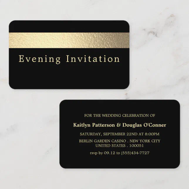 Gold Foil Stripe, Evening Event Ticket Invitation | Zazzle