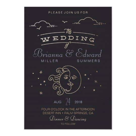 Starry Night Full Moon Wedding Invitation | Zazzle.com