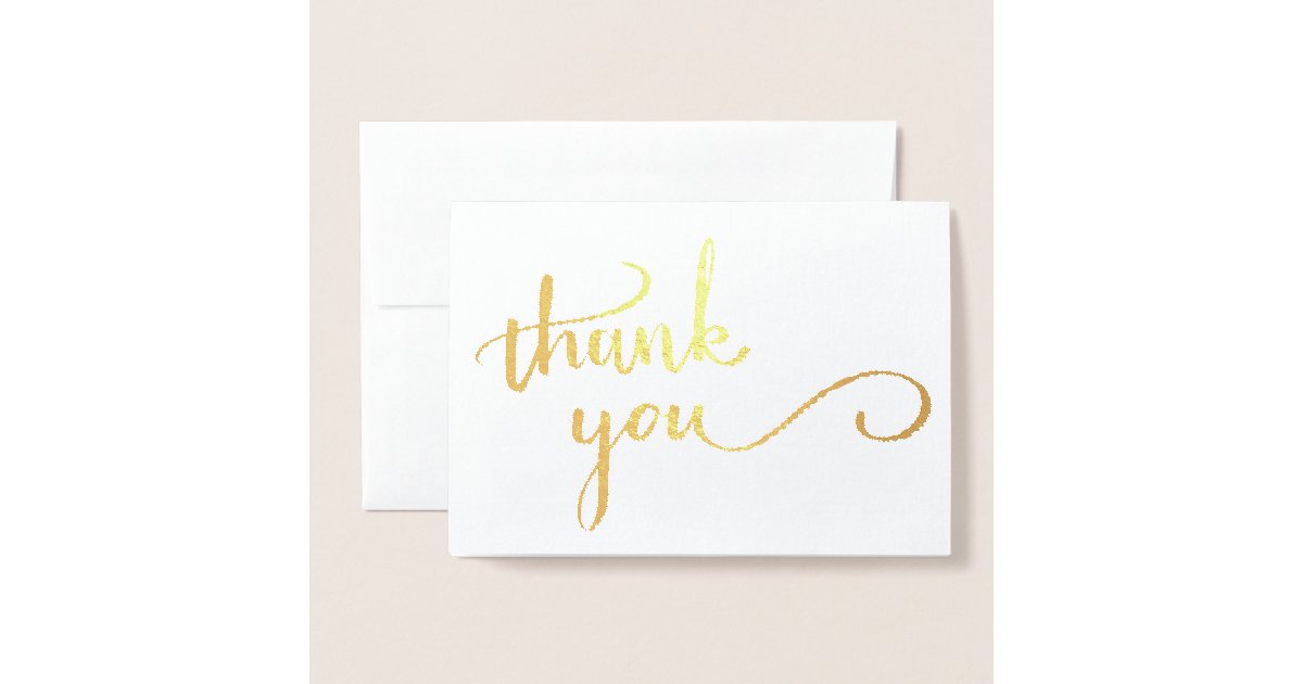 Gold Foil Thank You Card | Zazzle