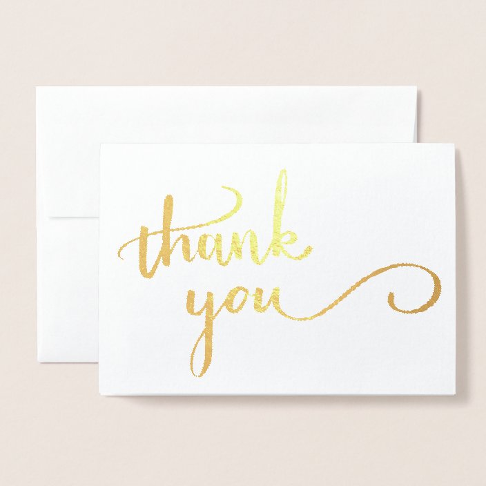 Gold Foil Thank You Card | Zazzle.com