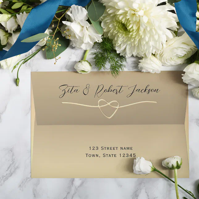 Gold Foil Wedding Envelope | Zazzle