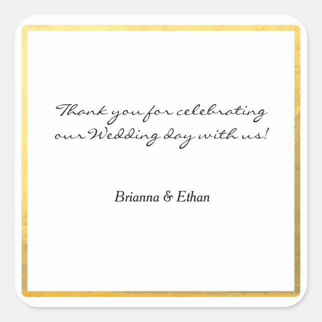 Gold Foil Wedding Favor Sticker Labels | Zazzle
