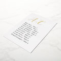 Gold Foil Wedding Guest Table Assignment Cards | Zazzle