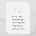 Gold Foil Wedding Guest Table Assignment Cards | Zazzle