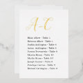 Gold Foil Wedding Guest Table Assignment Cards | Zazzle