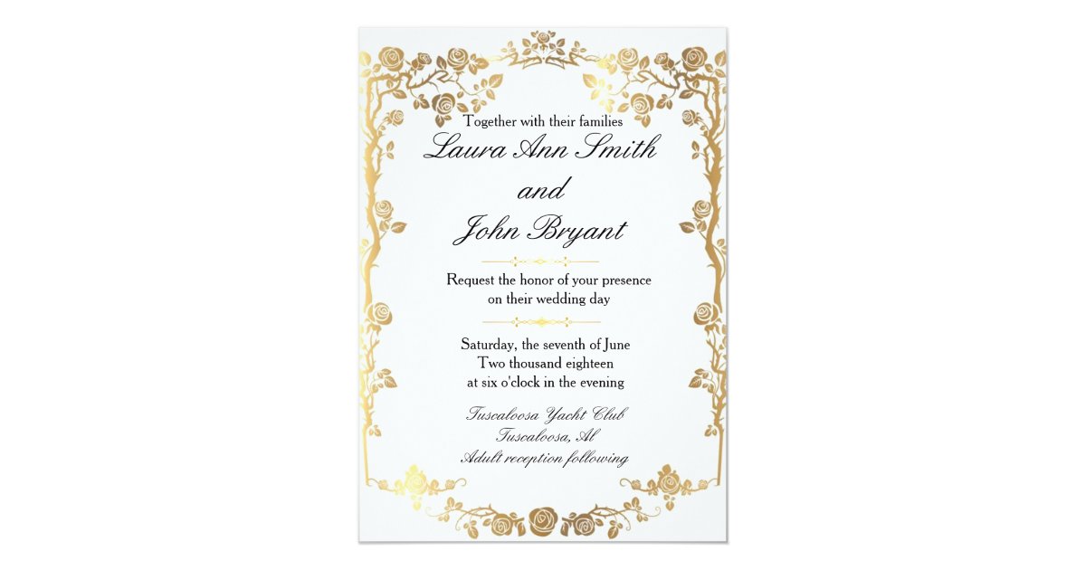 Gold foil wedding invitation | Zazzle.com