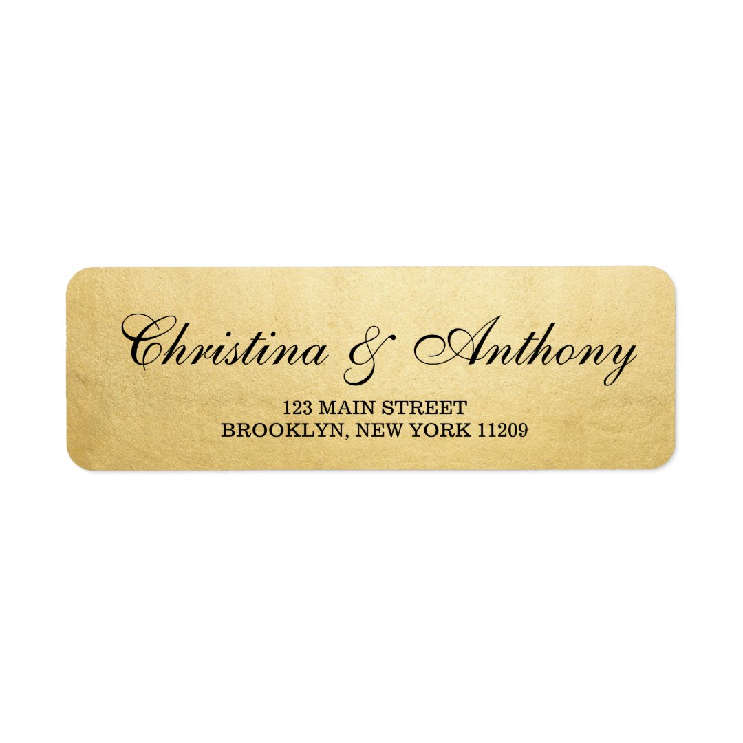 Gold Foil Wedding Monogram Return Address Labels | Zazzle