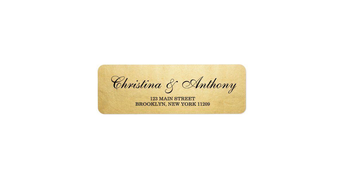 Gold Foil Wedding Monogram Return Address Labels | Zazzle