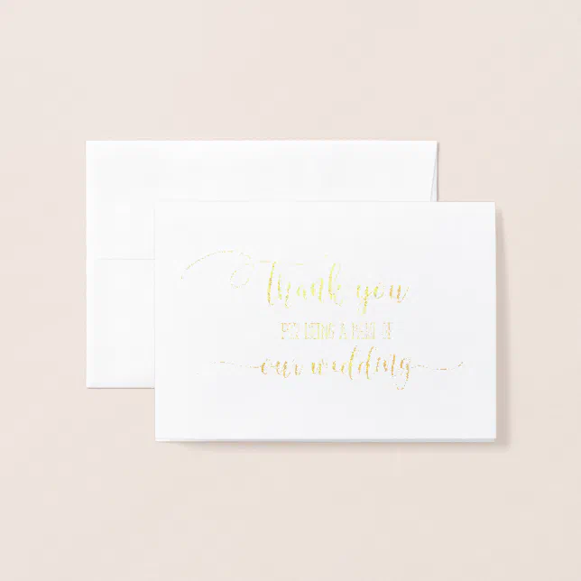 Gold Foil Wedding Officiant Thank You Card | Zazzle