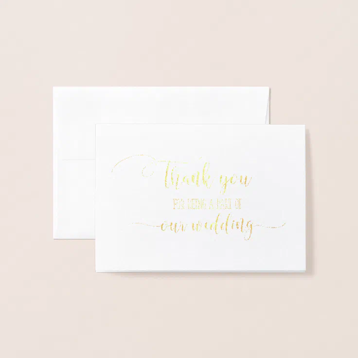 Gold Foil Wedding Officiant Thank You Card | Zazzle