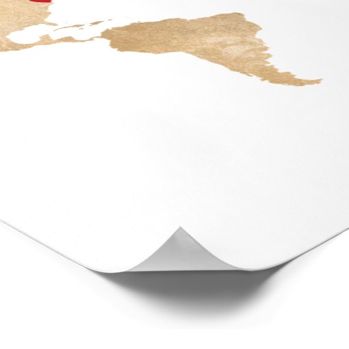 Gold Foil World Map with movable hearts couples Poster | Zazzle