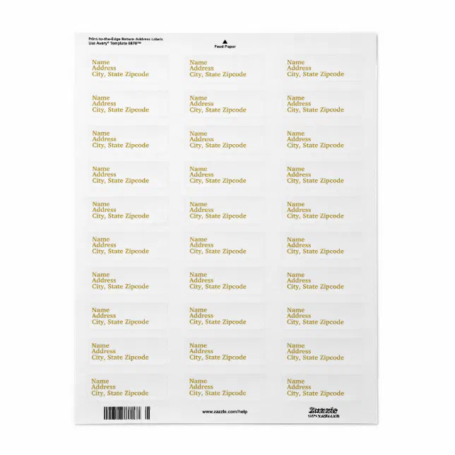 Gold Fonts Label | Zazzle