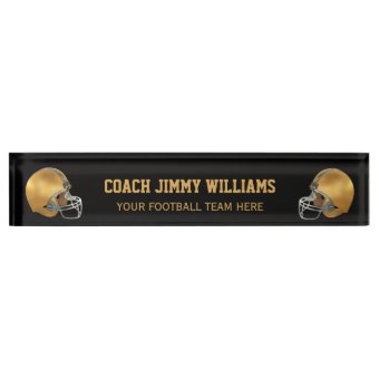 Gold Football Coach Name Plate | Zazzle