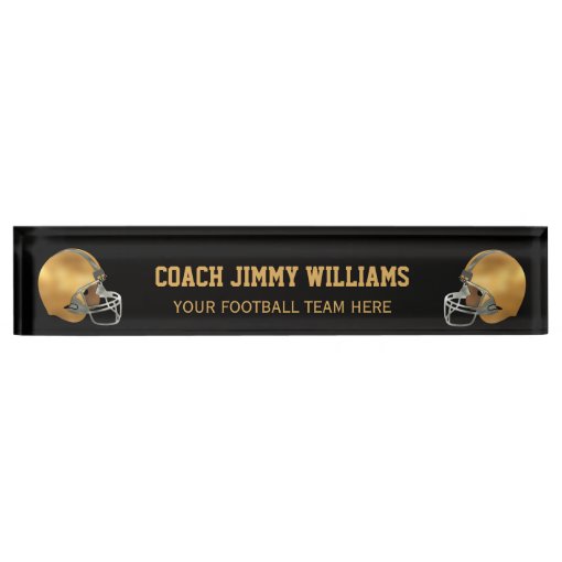 Gold Football Coach Name Plate | Zazzle