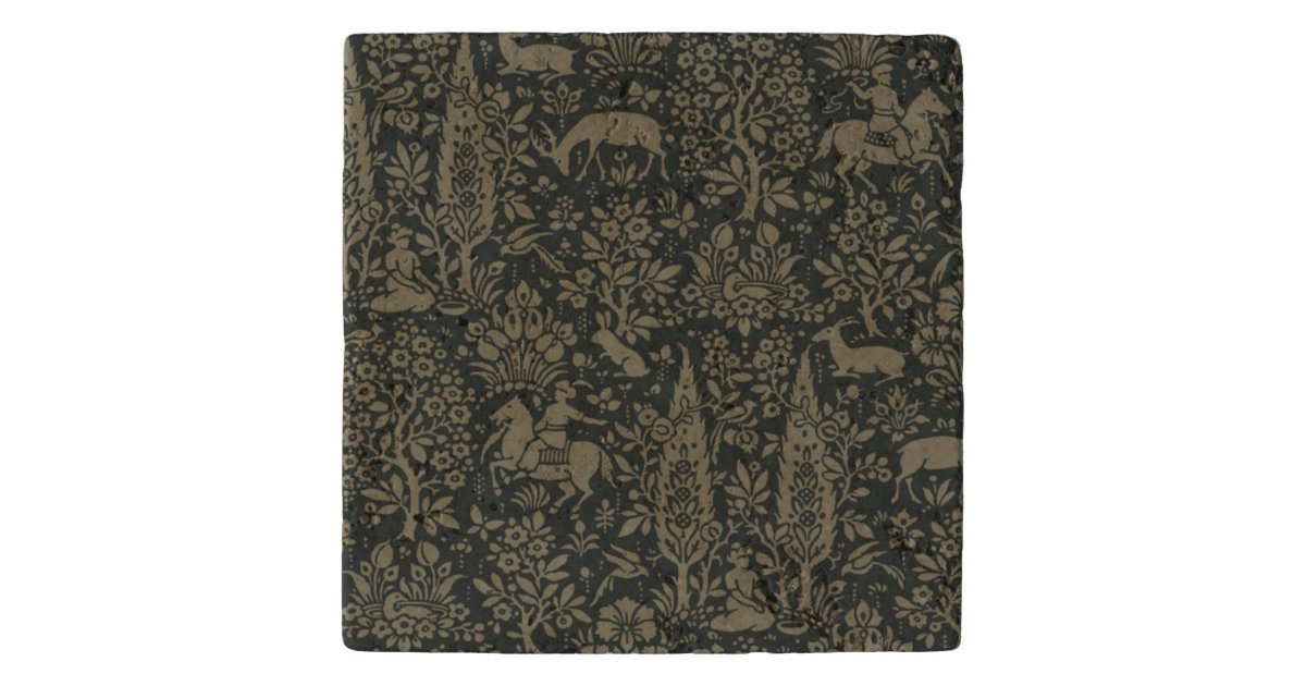 Gold Forest Damask Kitchen Trivet | Zazzle