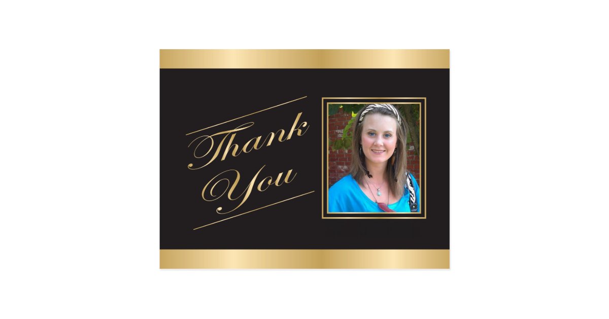 Gold Formal Thank You Postcard | Zazzle.com