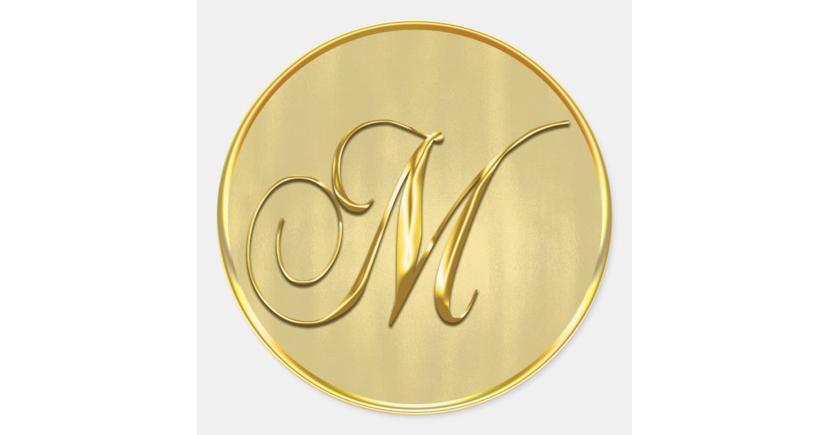 Gold Formal Wedding Monogram M Seal Invitation | Zazzle