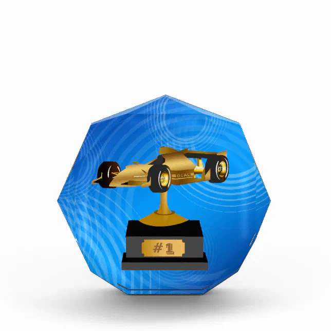 Gold Formula Race Car Trophy Award | Zazzle