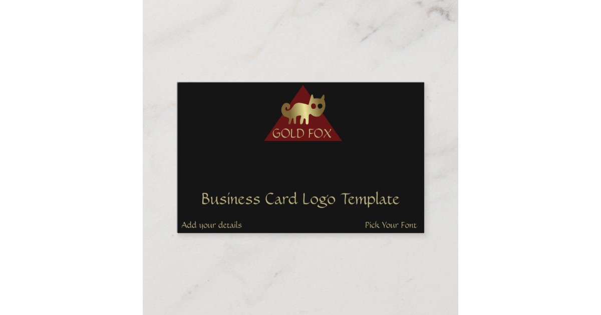 Gold Fox Logo Business Card | Zazzle