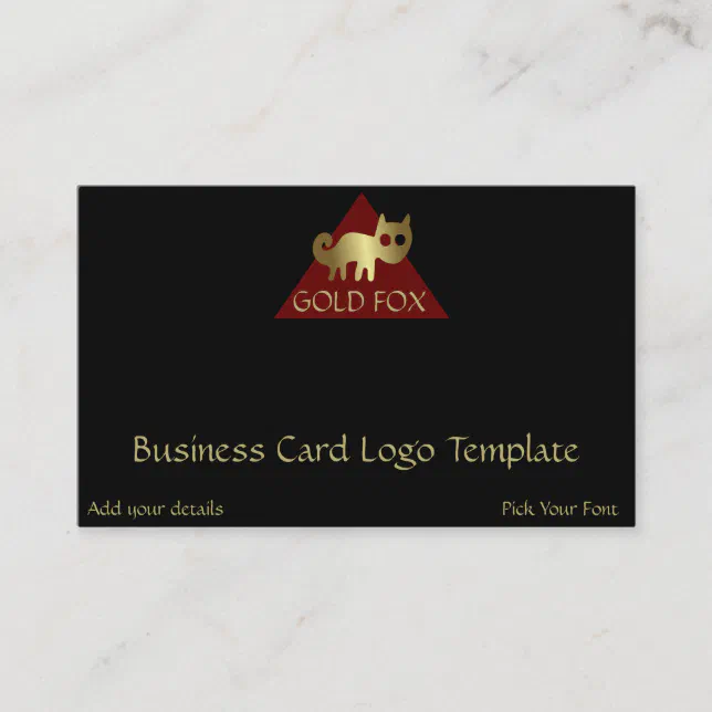 Gold Fox Logo Business Card | Zazzle