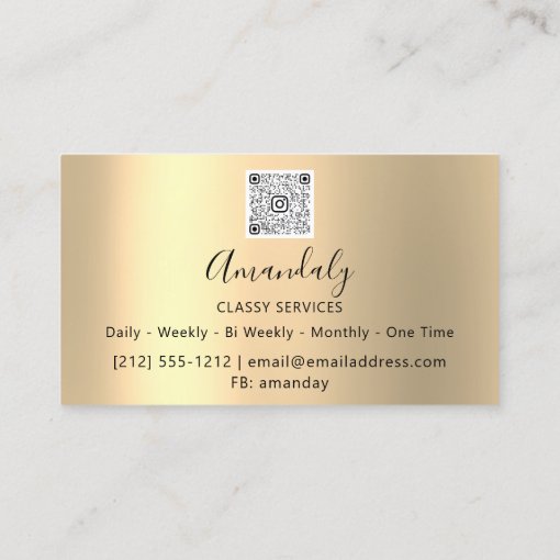 Gold Frame Glitter QR Code Logo Amethyst Business Business Card | Zazzle
