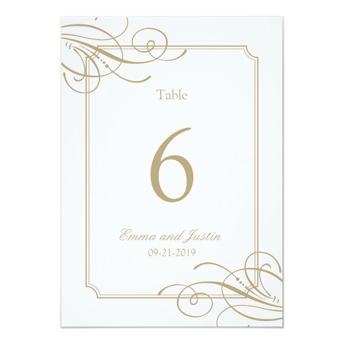 Gold Frame Luxury Classic Wedding Table Numbers | Zazzle.com
