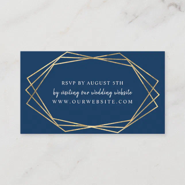 Gold Frame Online wedding RSVP card | any color | Zazzle