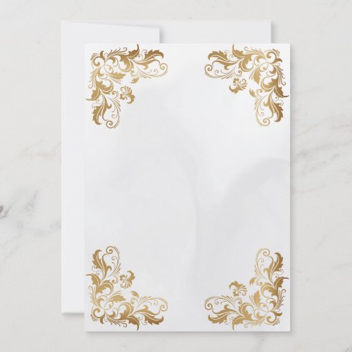 Gold Frame Ornate Ivory Islamic Muslim Wedding Invitation | Zazzle