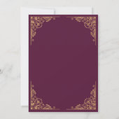Gold Frame Ornate Plum Islamic Muslim Wedding Invitation | Zazzle
