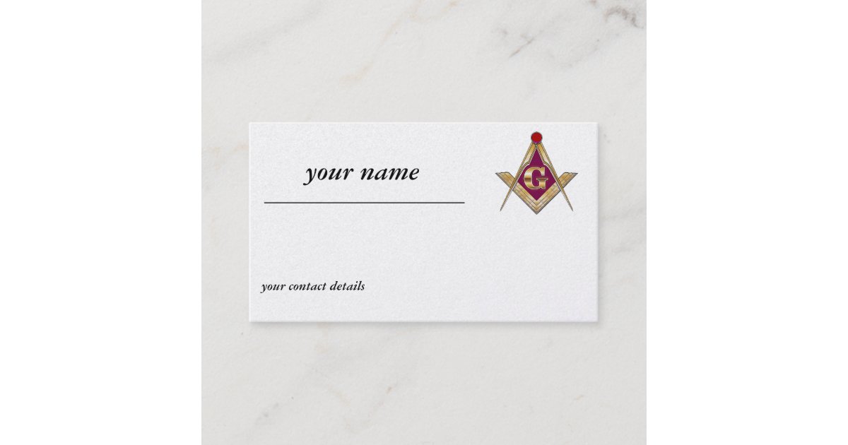 Gold Freemasons Business Card | Zazzle