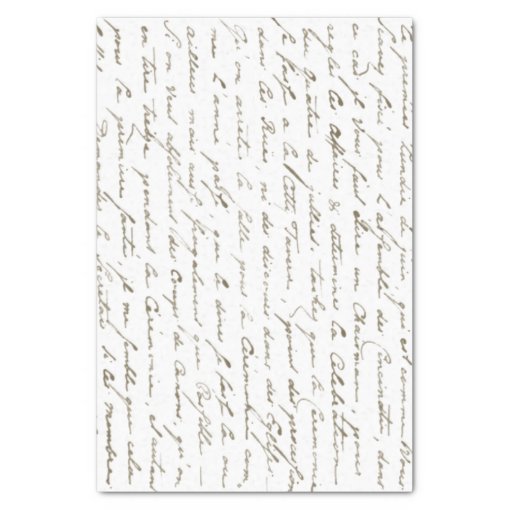 Gold French Script Handwriting Letter Decoupage Tissue Paper | Zazzle
