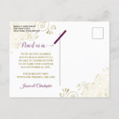 Gold Frills on Cassis Wedding Save the Date Photo Announcement Postcard ...
