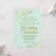 Gold Frills on Mint Green Elegant QR Code Wedding Invitation | Zazzle