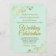 Gold Frills on Mint Green Elegant QR Code Wedding Invitation | Zazzle