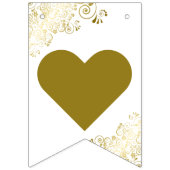 Gold Frills on White Just Married Newlyweds Bunting Flags | Zazzle