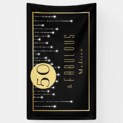 Gold Fun Fab 50th Birthday Banner | Zazzle