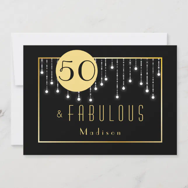 Gold Fun Fab 50th Birthday Invitation | Zazzle