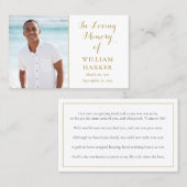 Gold Funeral Memorial Prayer Poem Photo Cards | Zazzle