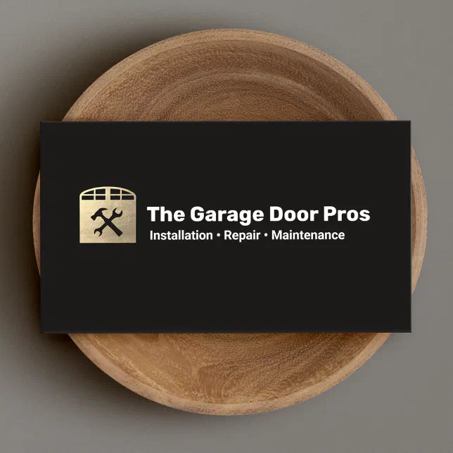 Gold Garage Door Installation and Repair Business Card | Zazzle