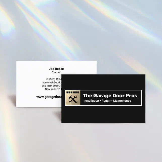 Gold Garage Door Installation & Repair Business Card | Zazzle