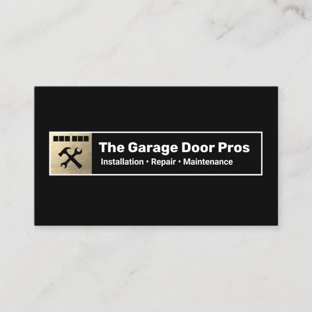 Gold Garage Door Installation & Repair Business Card | Zazzle