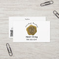 Gold Gemini Seal Coin & QR Code Astrology Business Card | Zazzle