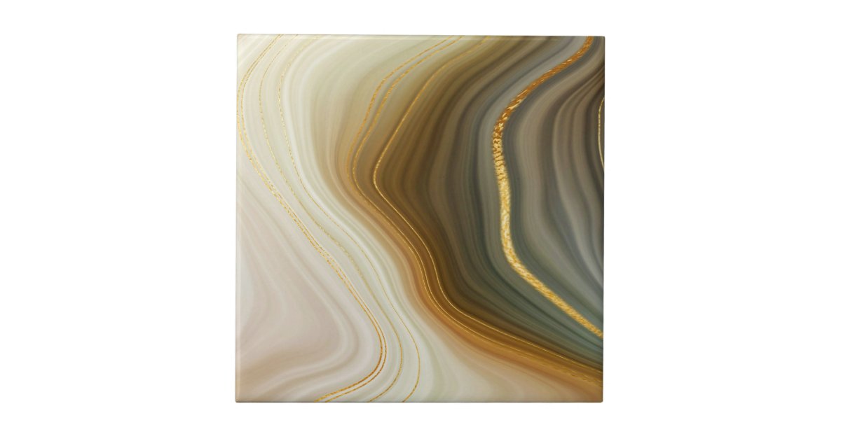 Gold Geode Style (Marble) Ceramic Ceramic Tile | Zazzle
