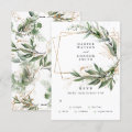 Gold Geometric Eucalyptus Elegant Greenery Sage RSVP Card | Zazzle
