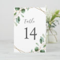 Gold Geometric Eucalyptus Greenery Table Numbers | Zazzle