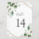 Gold Geometric Eucalyptus Greenery Table Numbers | Zazzle