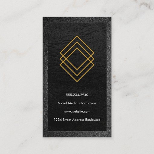 Gold Geometric Icons Business Card | Zazzle
